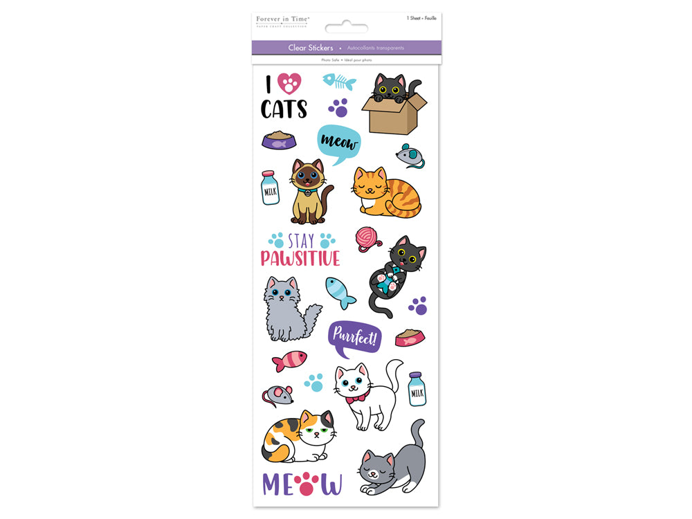 Paper Craft Sticker: 5"x12" Classic Themes 'Clear' Photo Safe 06) Cat ...