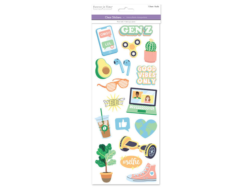 Paper Craft Sticker: 5"x12" Classic Themes 'Clear' Photo Safe 12) Gene ...